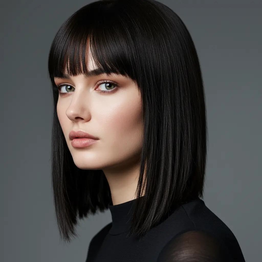 23 Flattering Straight Hair with Bangs for Round Face – Best Styles ...